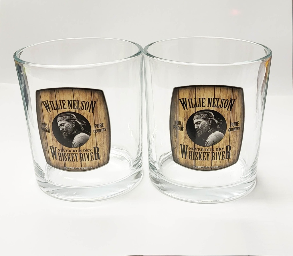 Willie Nelson Whiskey Glass Set - Whiskey - 2pc Set | Mid-South Products